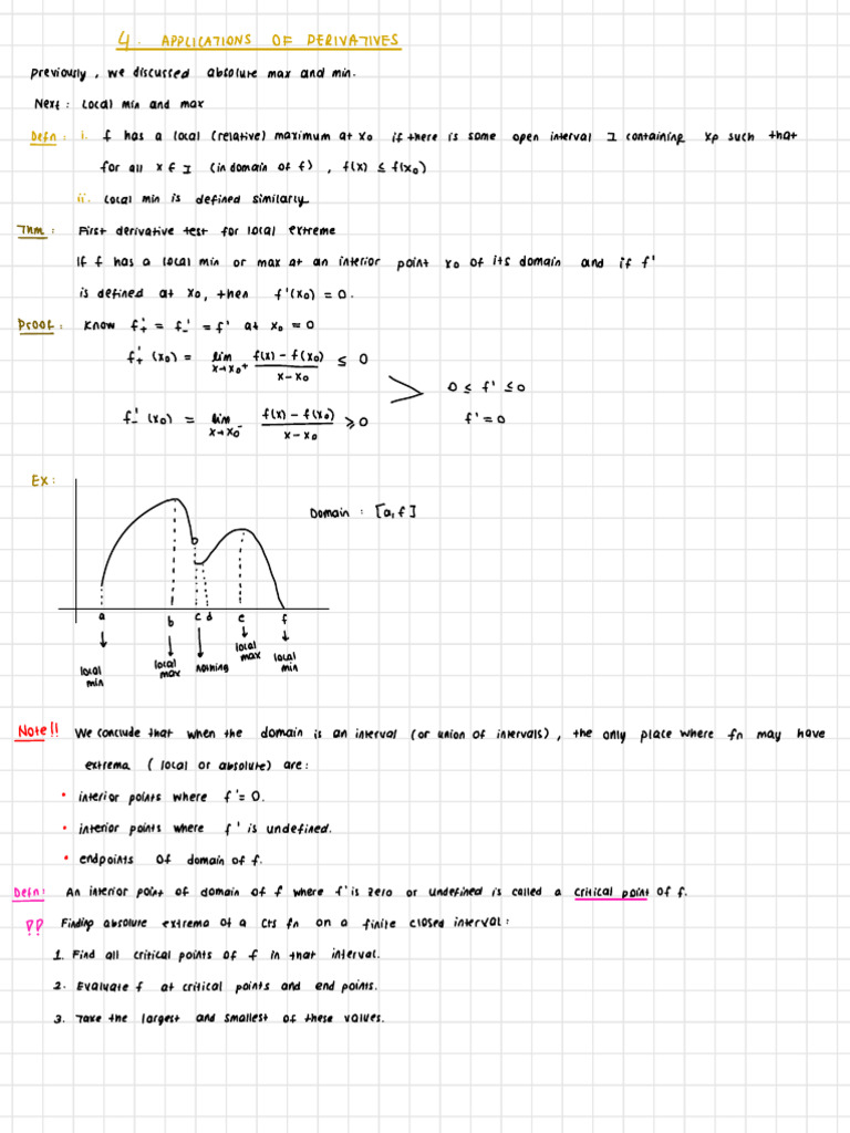 Chapter 4 - Applications of Derivatives | PDF