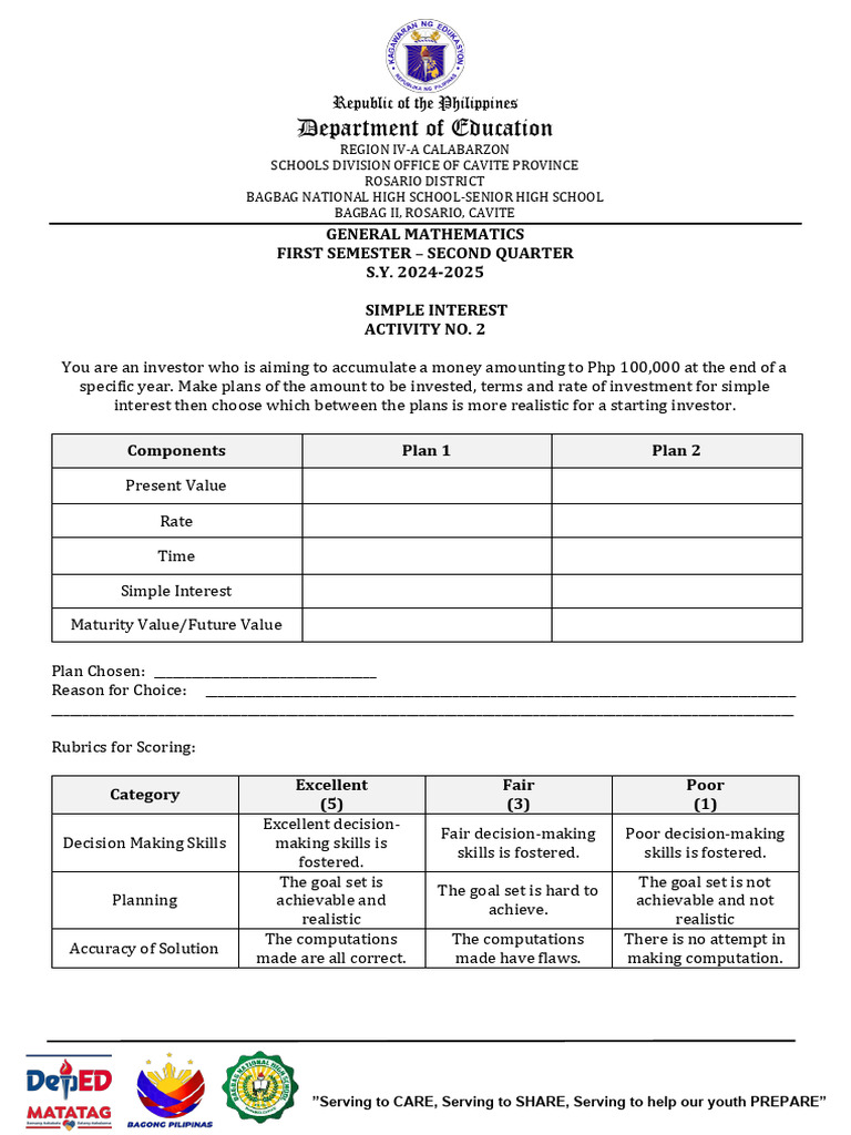 q2 Activity 2 Genmath | PDF | Decision Making