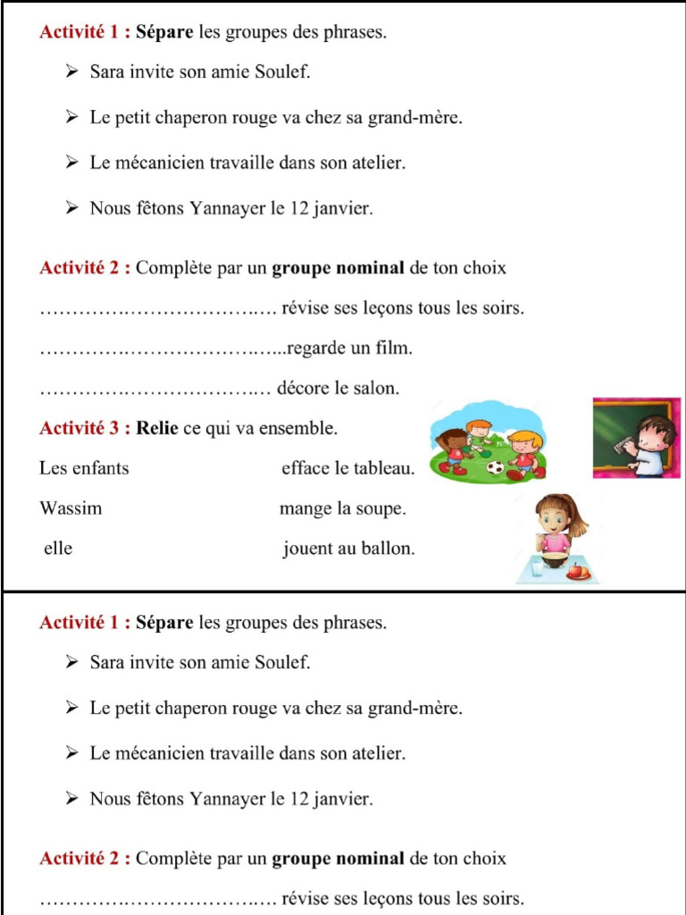 Leçon de Grammaire La Phrase Simple GNS-GV | PDF