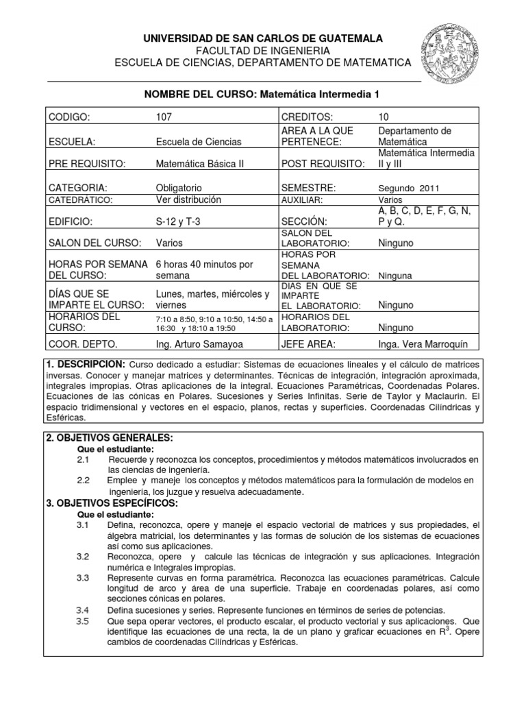 Matemática Intermedia 1 | PDF | Integral | Matriz (Matemáticas)