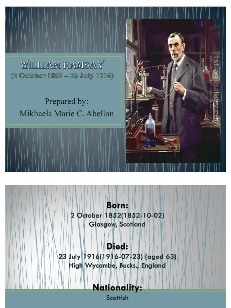 William Ramsay | PDF | Periodic Table | Industrial Gases
