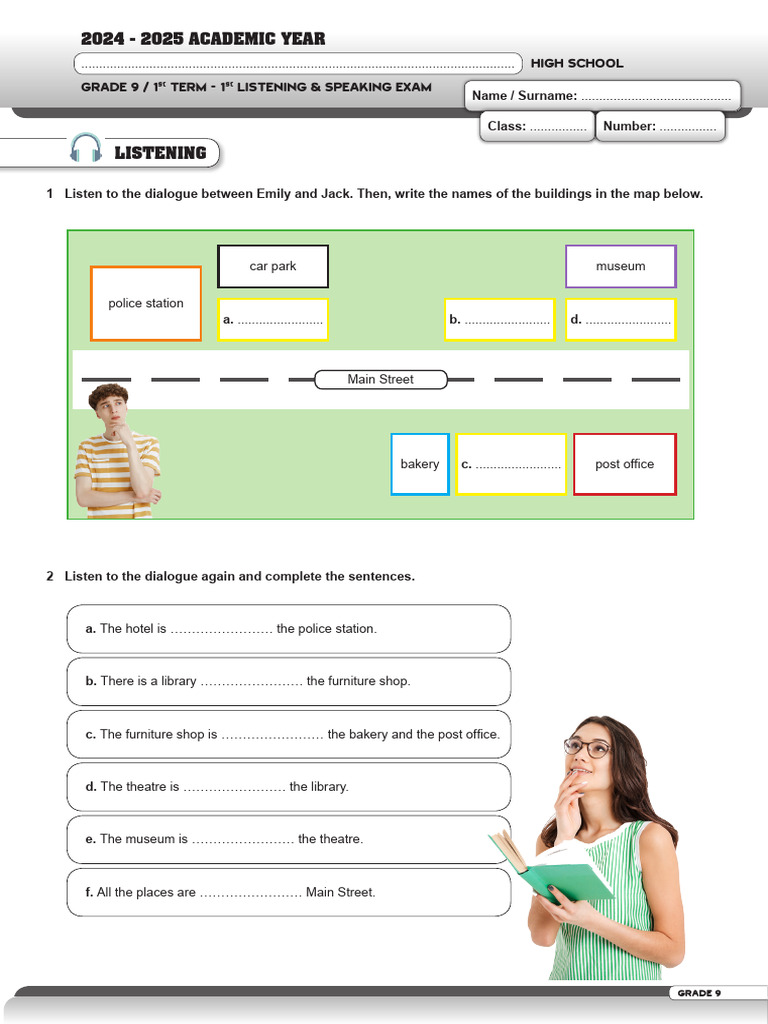 Grade 9 Listening & Speaking Exam Guide | PDF