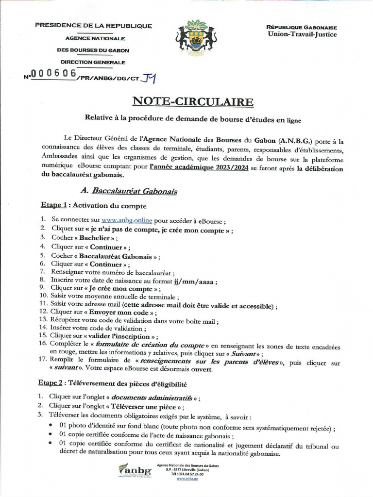 N°000606 Note Circulaire | PDF