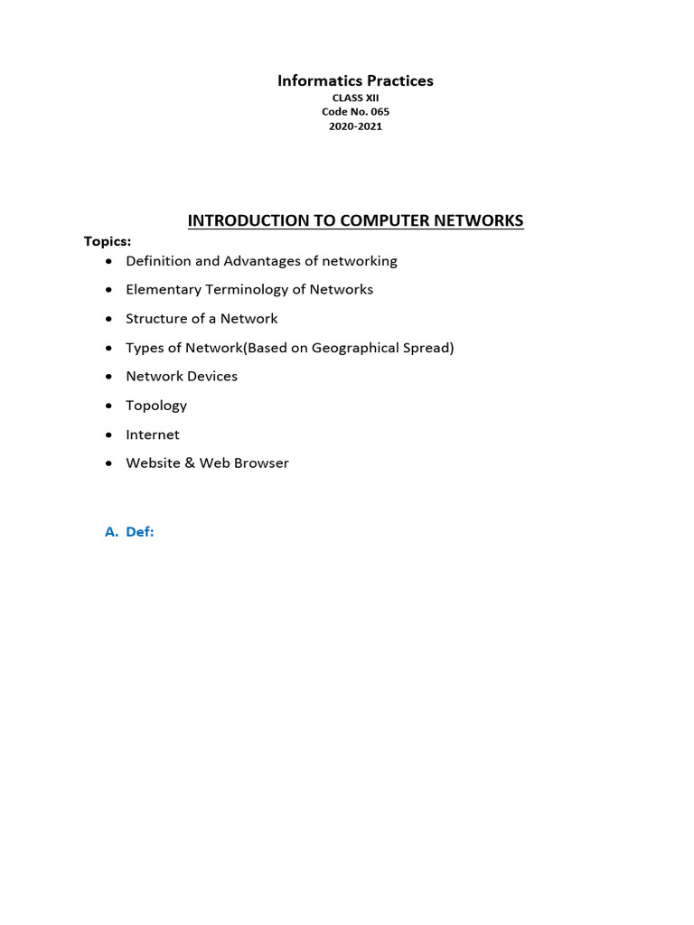 Introduction To Computer Networks | PDF | Computer Network | Network Interface Controller
