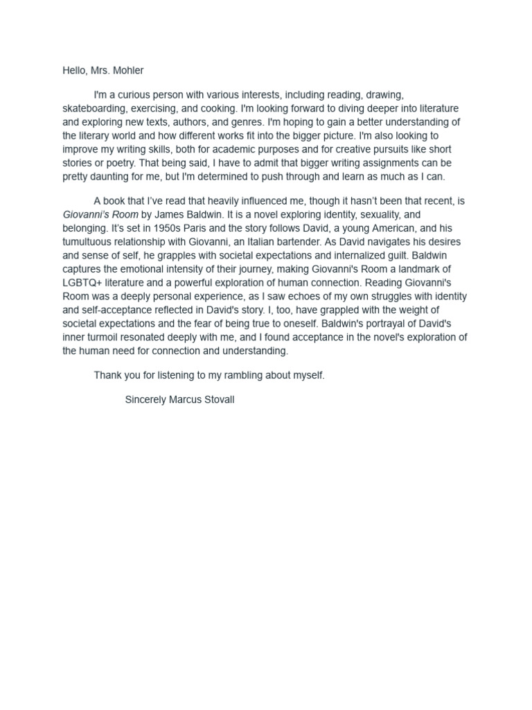 Introduction Letter | PDF