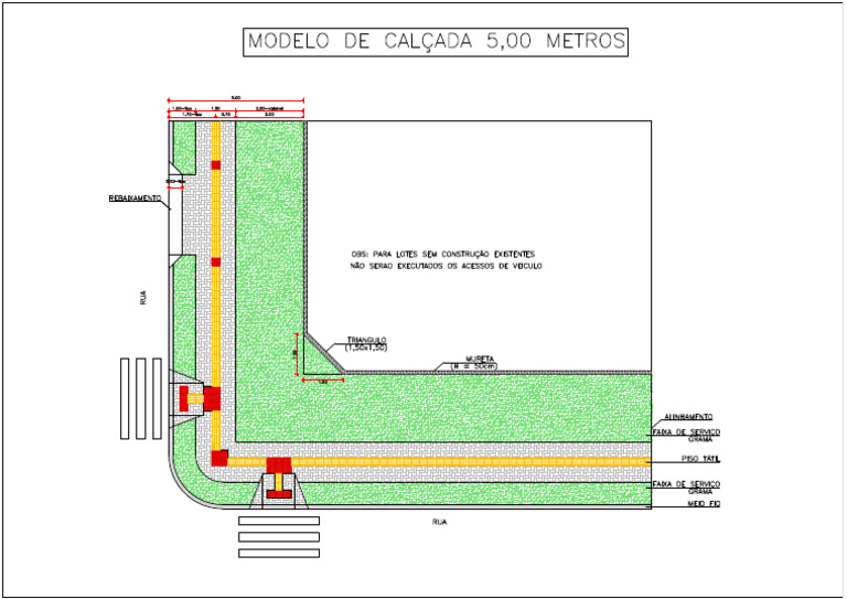 Modelo de Calçada 5,00m | PDF
