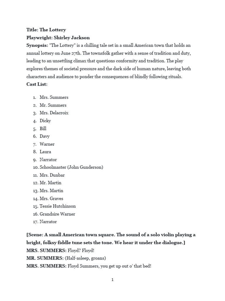 The Lottery | PDF
