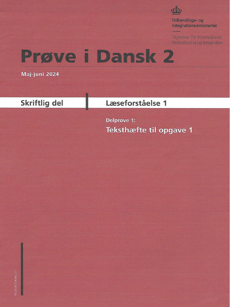 Prøve I Dansk 2 Maj-Juni 2024 | PDF