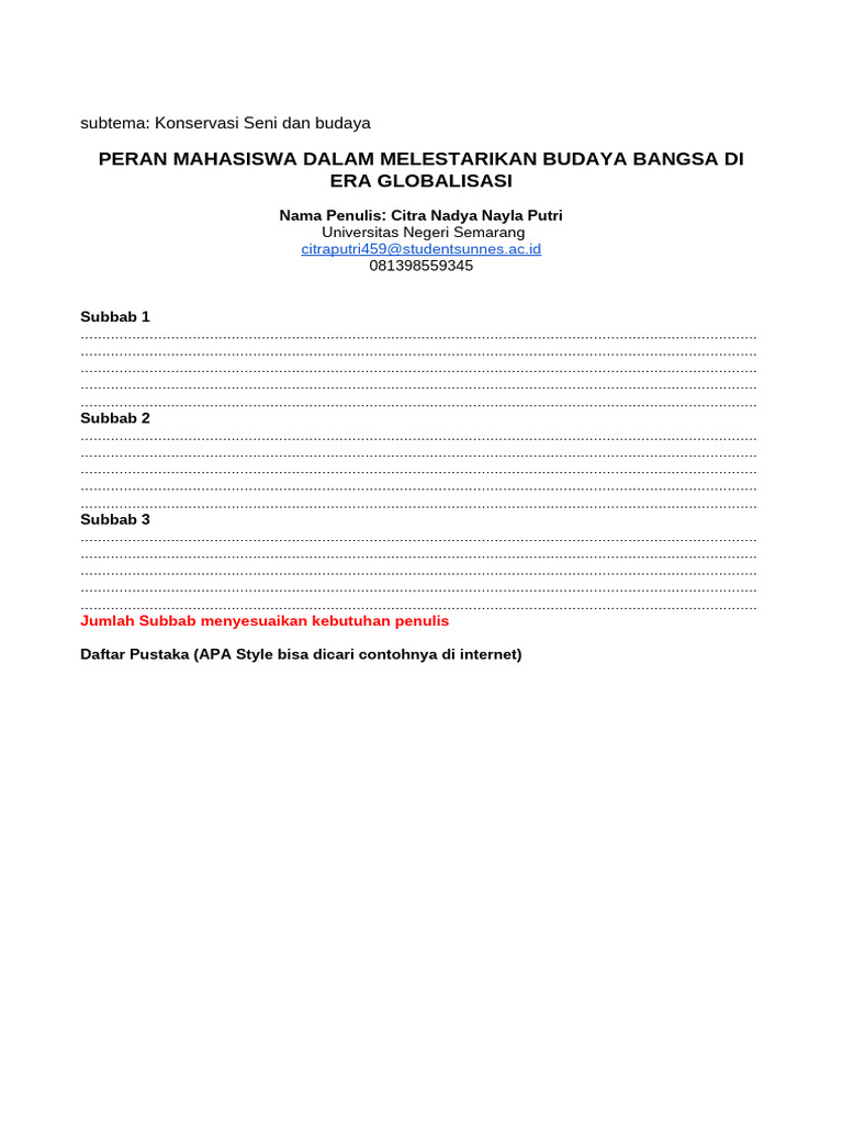 Template Esai 2024 | PDF