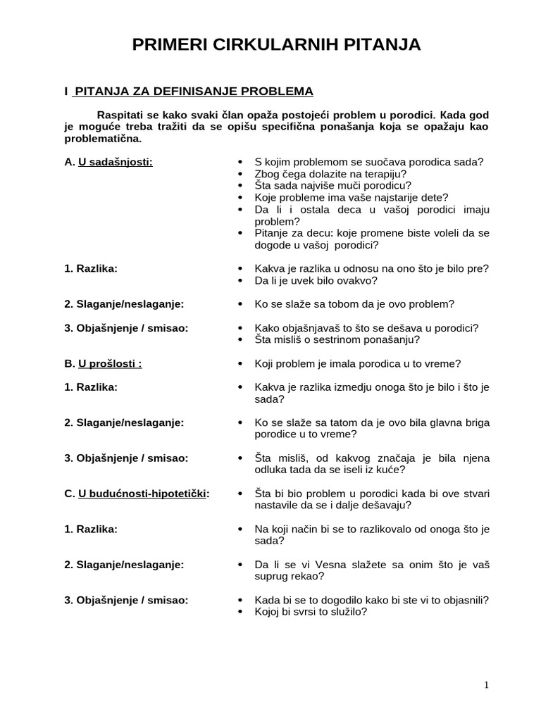 Cirkularna Pitanja | PDF