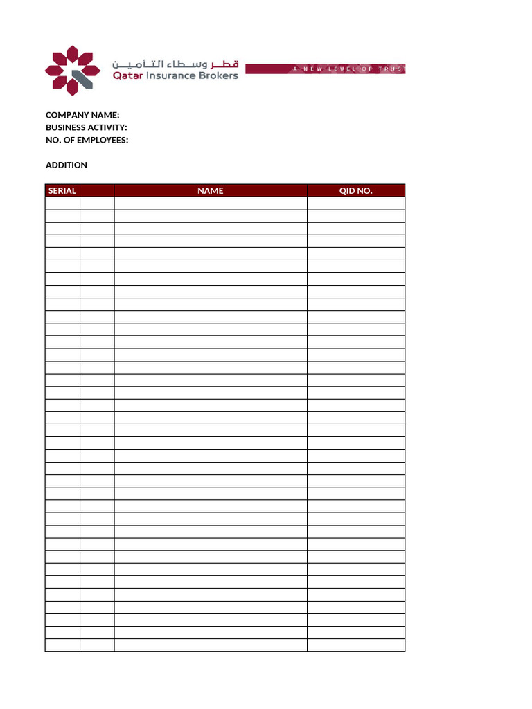 QIB - WC List format | PDF