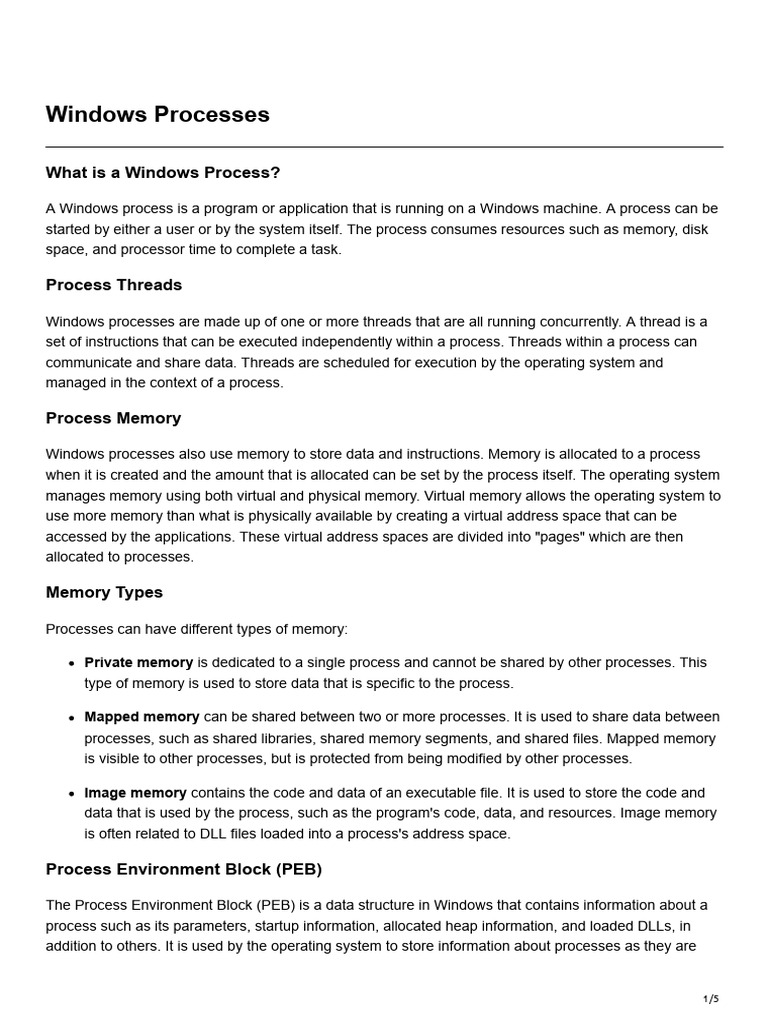 11-Windows Processes | PDF | Process (Computing) | Computer Data Storage
