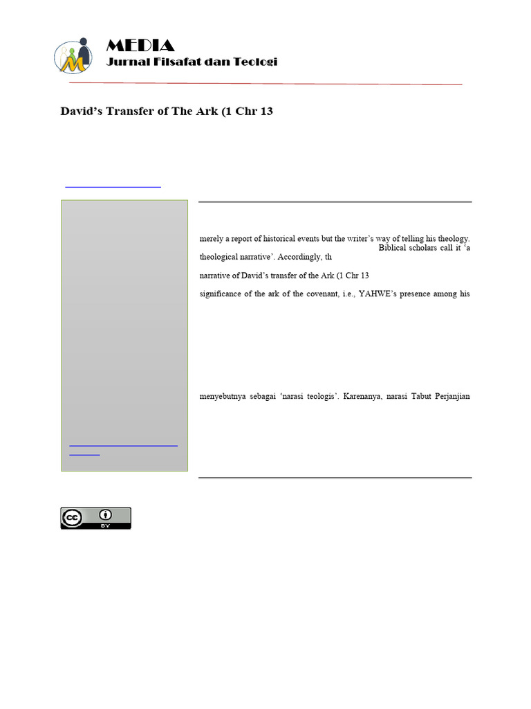 David's Transfer of The Ark | PDF | Ark Of The Covenant