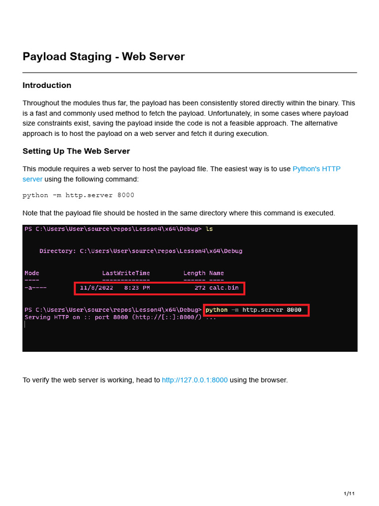 30-Payload Staging - Web Server | PDF | Networking | Web Server