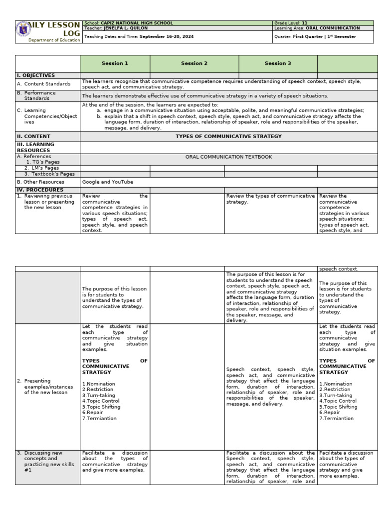 Oral Com Week 9 | PDF | Learning | Cognition