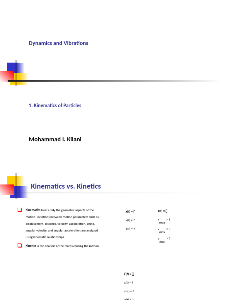 Kinematics of Particles | PDF | Acceleration | Kinematics