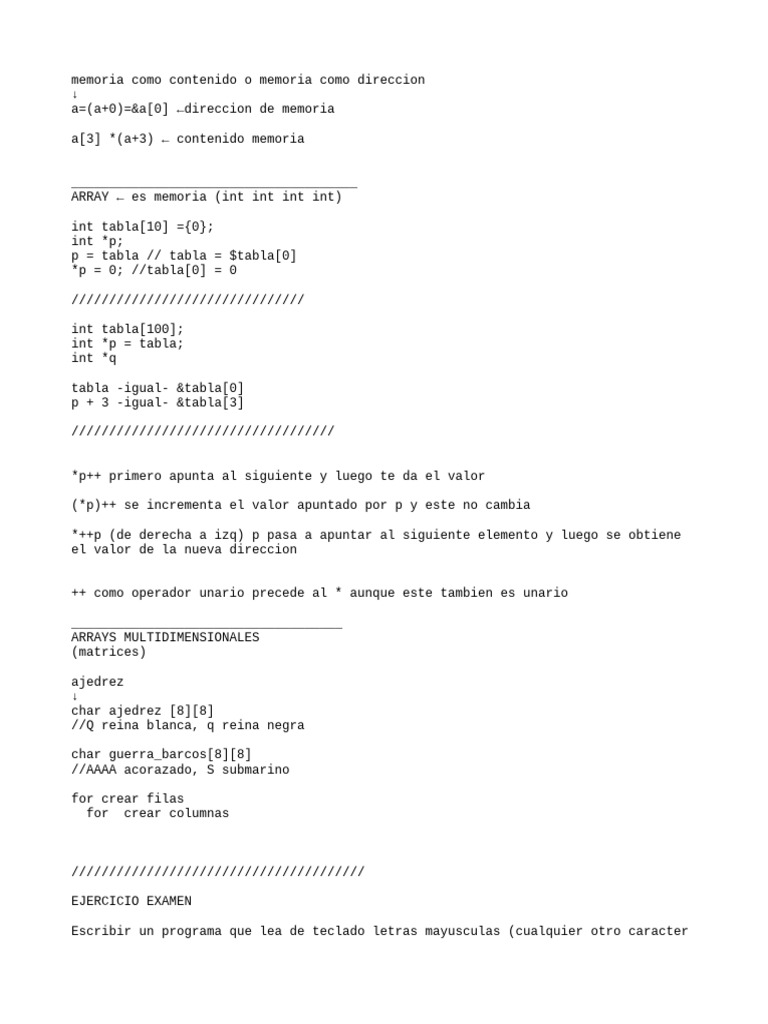 Manejo de Arrays y Ejercicios en C | PDF