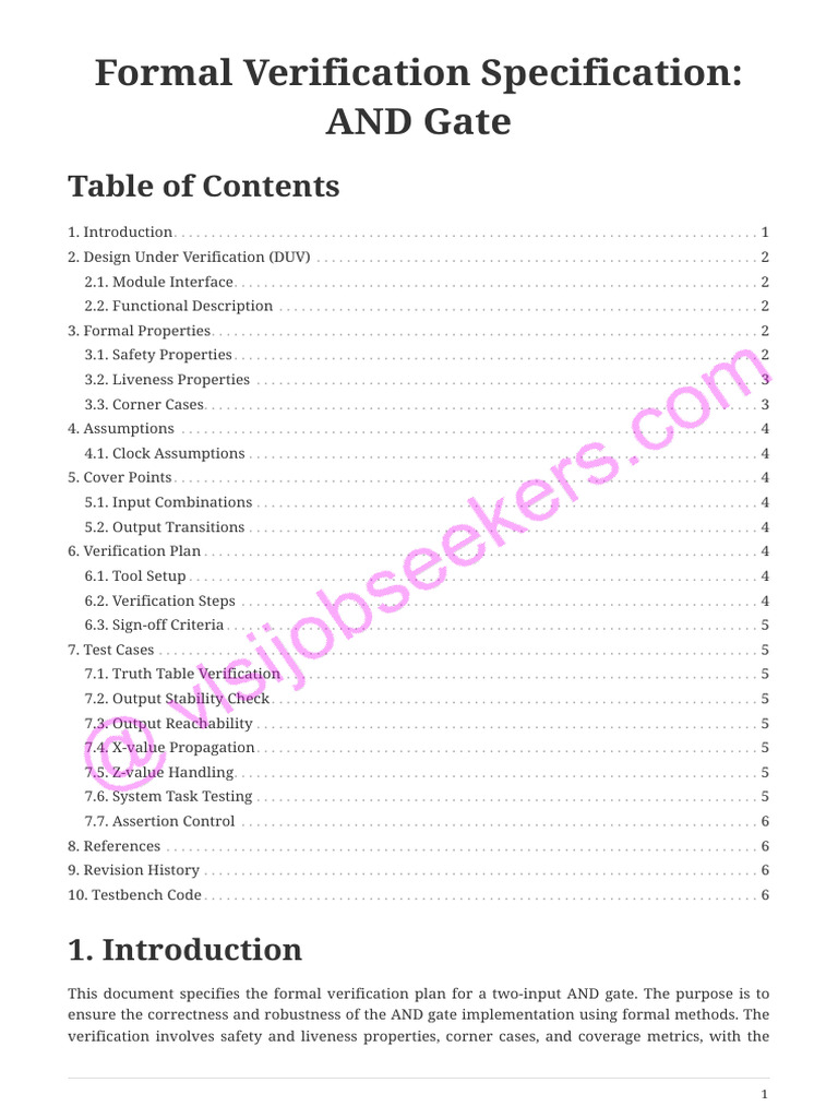Formal Verification Specification: AND Gate | PDF | Formal Verification ...