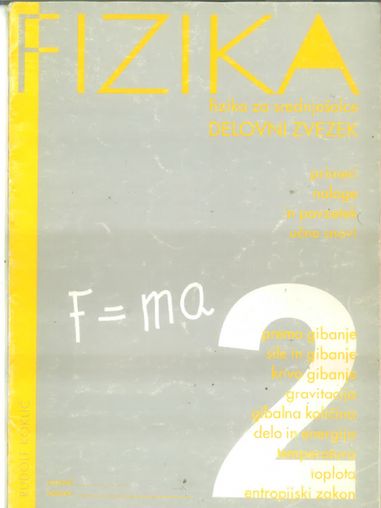 Rudolf Koklic - Delovni Zvezek FIZIKA 2 | PDF