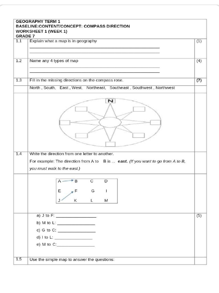 Grade 7 Geography Term 1 Revision Booklet | PDF