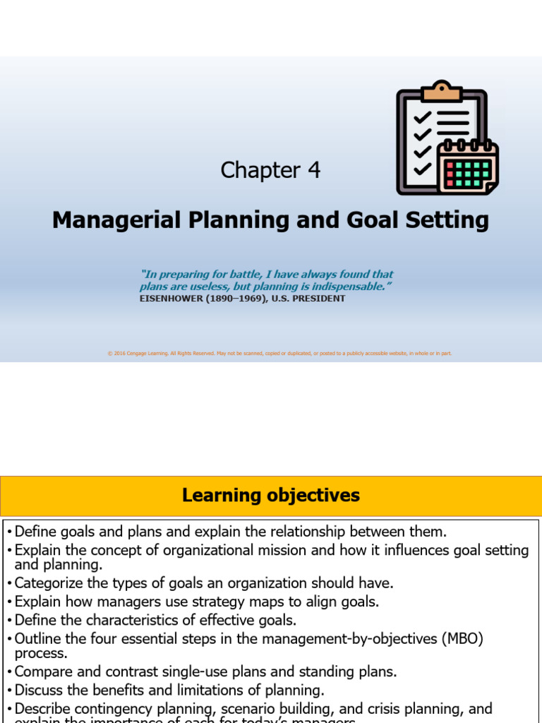 Managerial Planning and Goal Setting Guide | PDF | Goal | Goal Setting