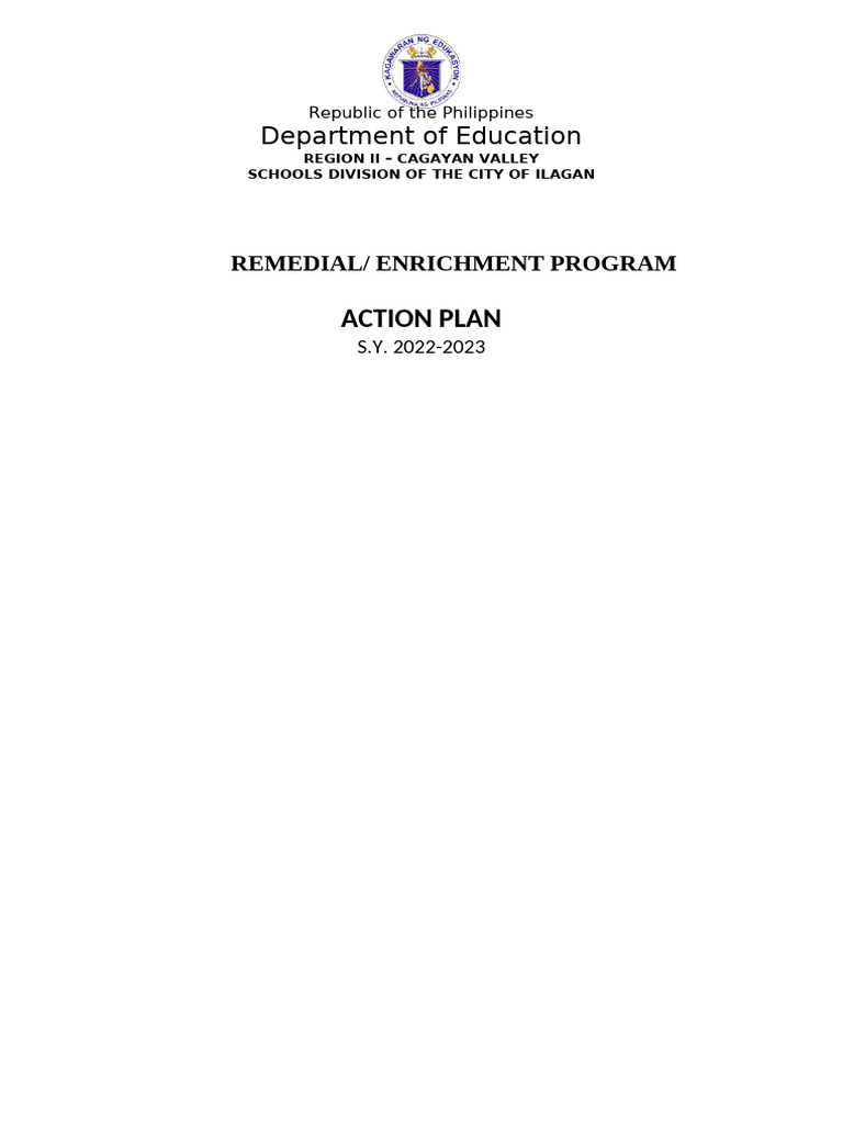 Action Plan Remedial Reading 2024 | PDF | Cognitive Science | Pedagogy