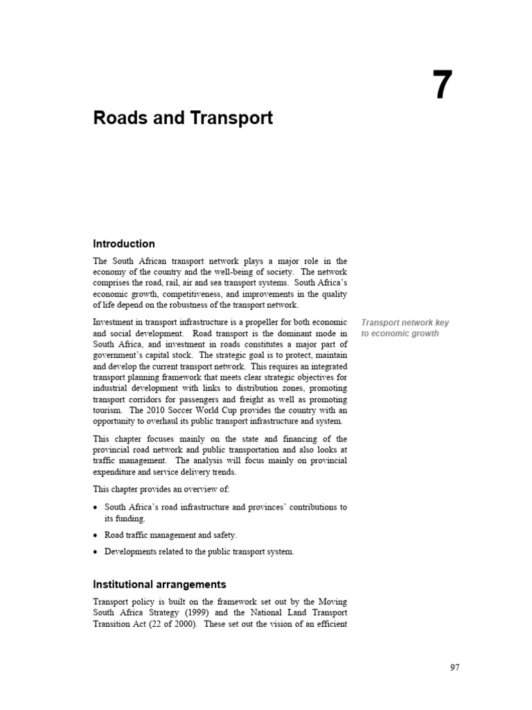 South Africa's Road Transport Overview | PDF | Transport | Public Transport