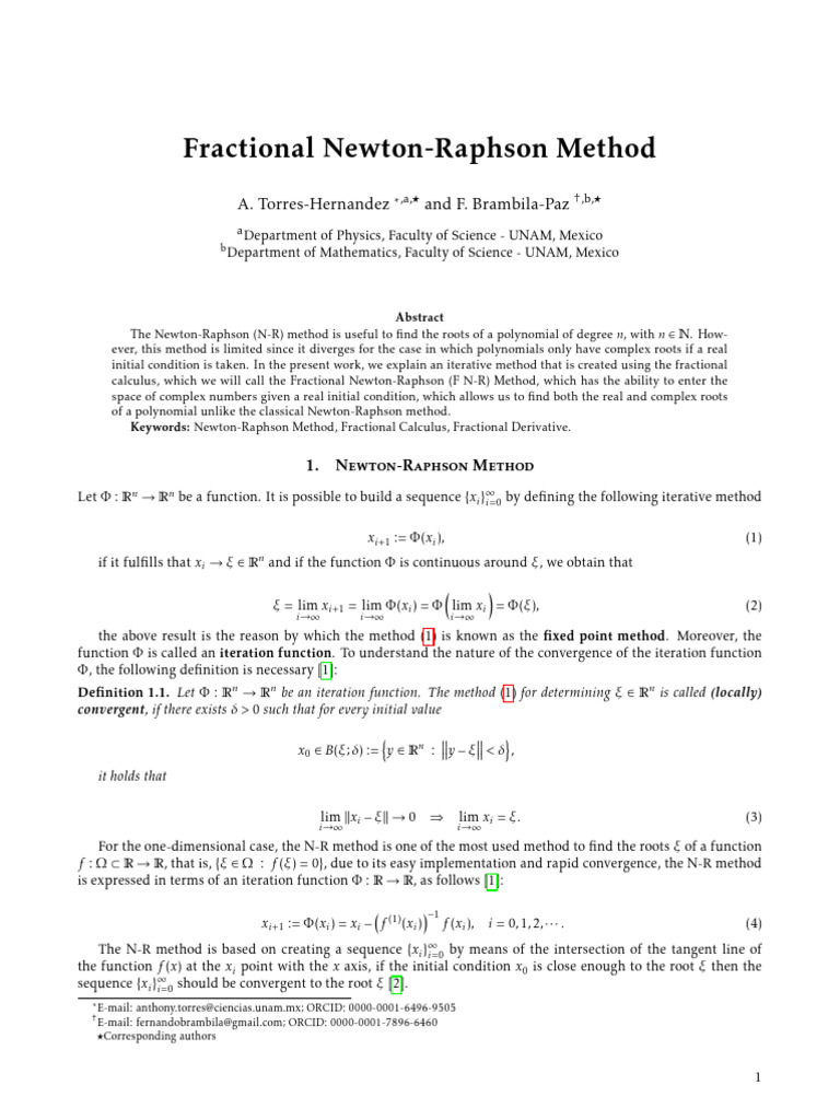 Fractional Newton-Raphson Method | PDF | Mathematical Objects | Analysis