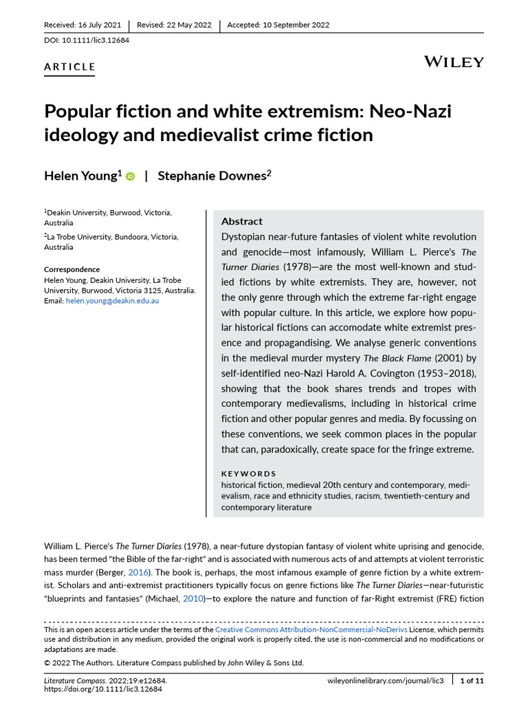 Literature Compass - 2022 - Young - Popular Fiction and White Extremism ...