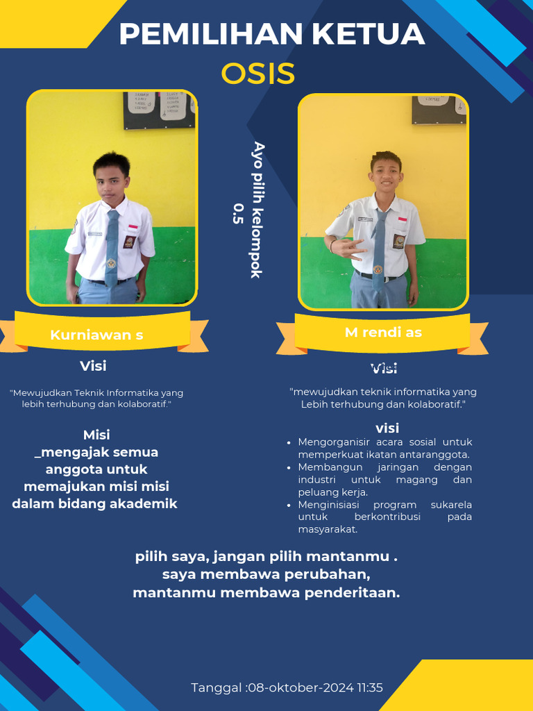 Biru Dan Kuning Geometris Minimalis Pemilihan Ketua Himpunan Flyer ...