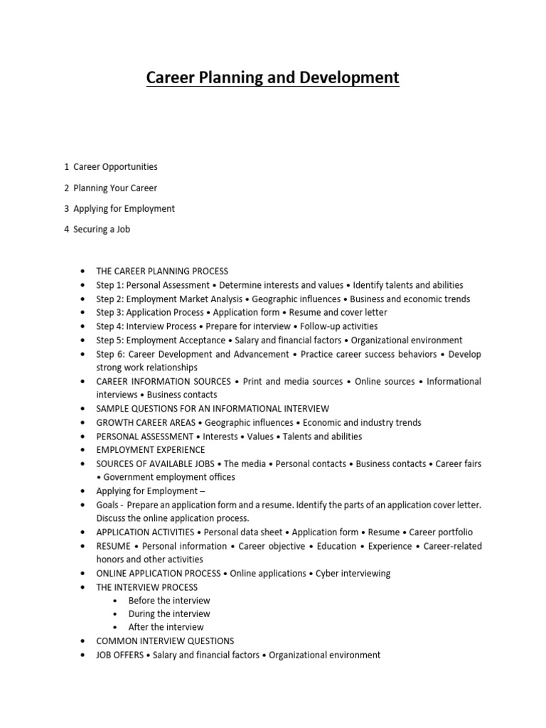 Career Planning and Job Application Guide | PDF | Employment | Mentorship