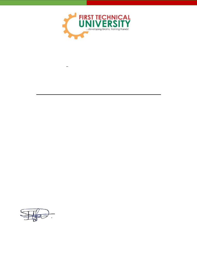 First Technical University Admission Letter Akinyode | PDF