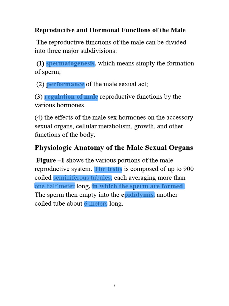 Reproductive and Hormonal Functions of The Male | PDF | Luteinizing ...