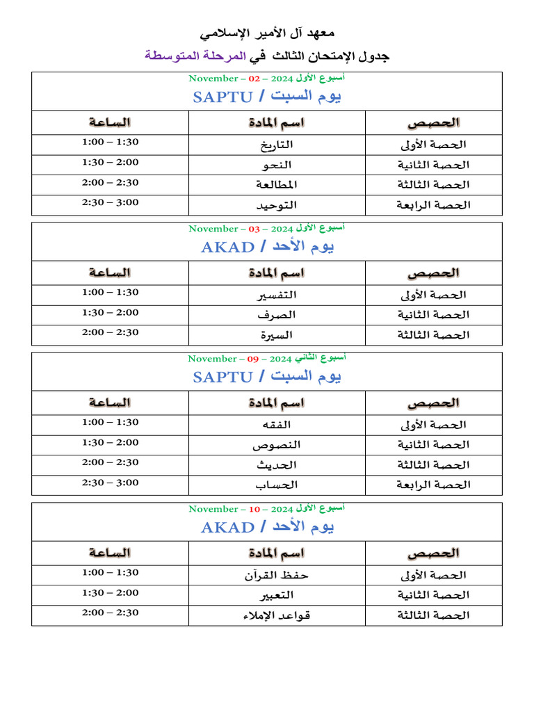 Mutawassit Imtihan | PDF