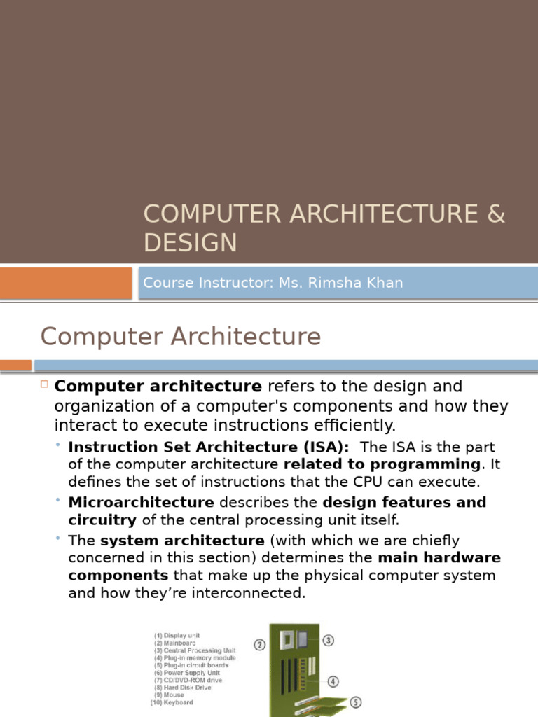 Computer Architecture And Design Slides Pdf Random Access Memory Computer Data Storage