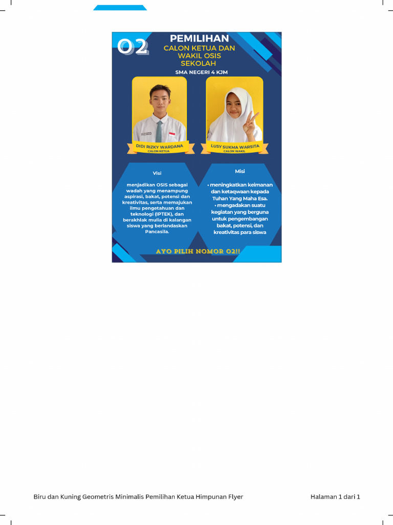 Biru Dan Kuning Geometris Minimalis Pemilihan Ketua Himpunan Flyer ...