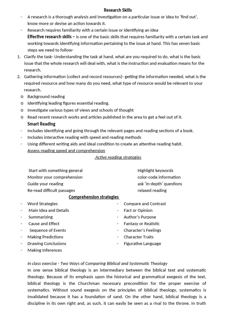 Research Skills | PDF | Reading Comprehension | Cognition