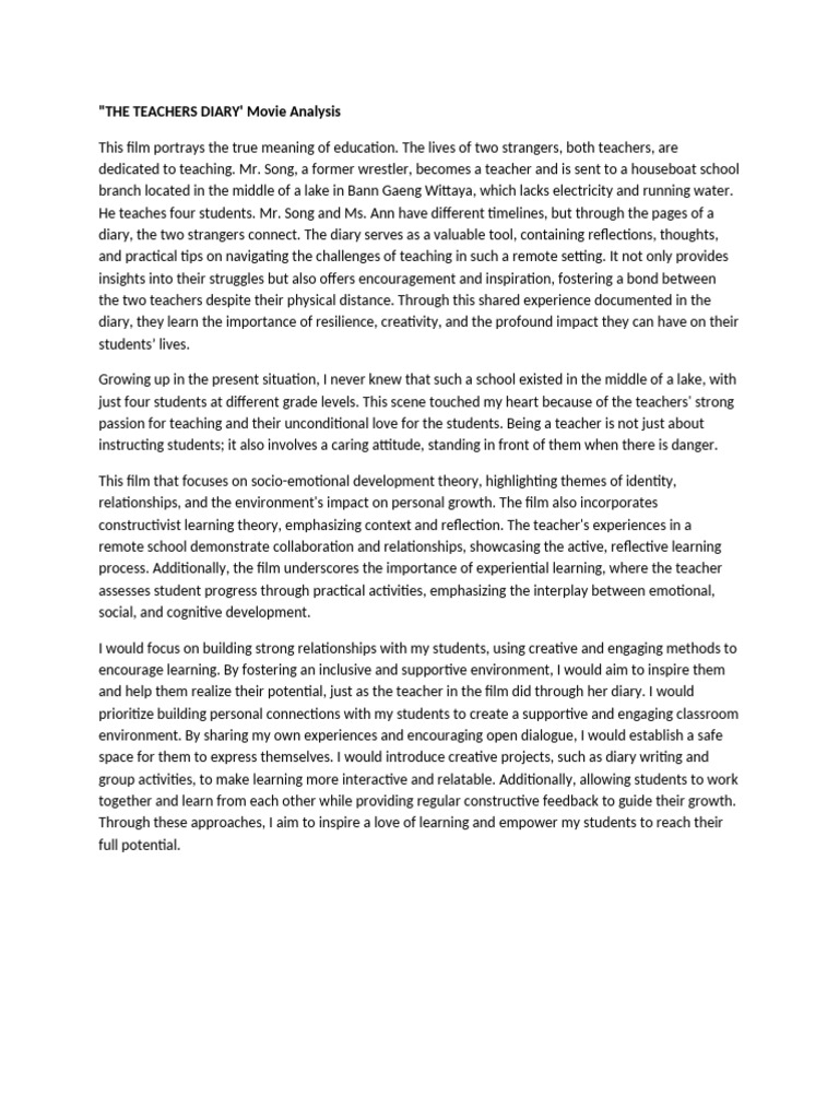 Movie Analysis | PDF | Learning | Teachers