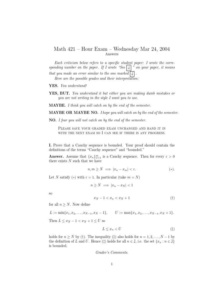 MATH 421 UW Madison Midterm | PDF | Sequence | Mathematics