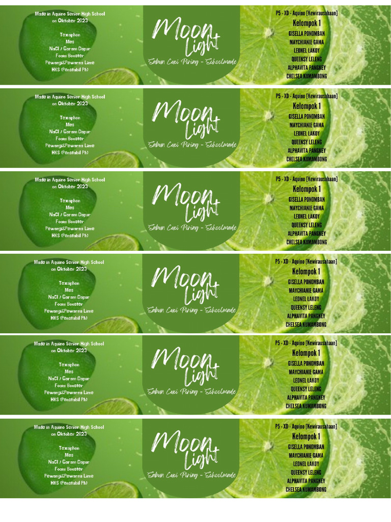 Label Sabun Cuci Piring | PDF