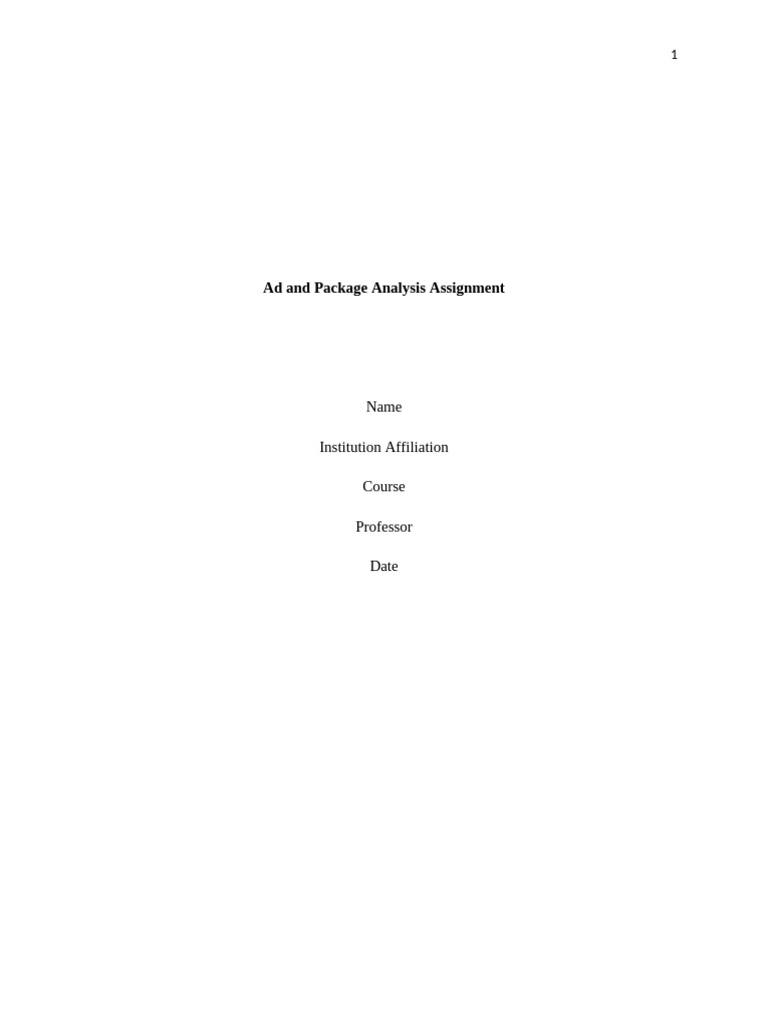 Ad and Package Analysis Assignment | PDF | Brand | Advertising