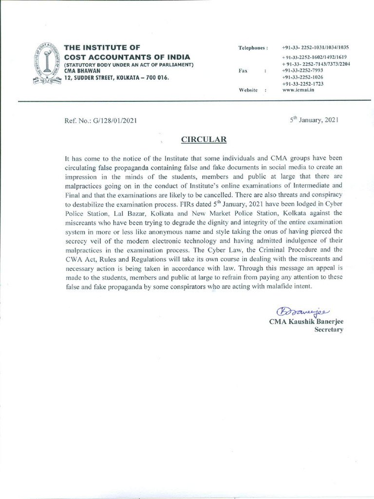 Circular 05012021 | PDF