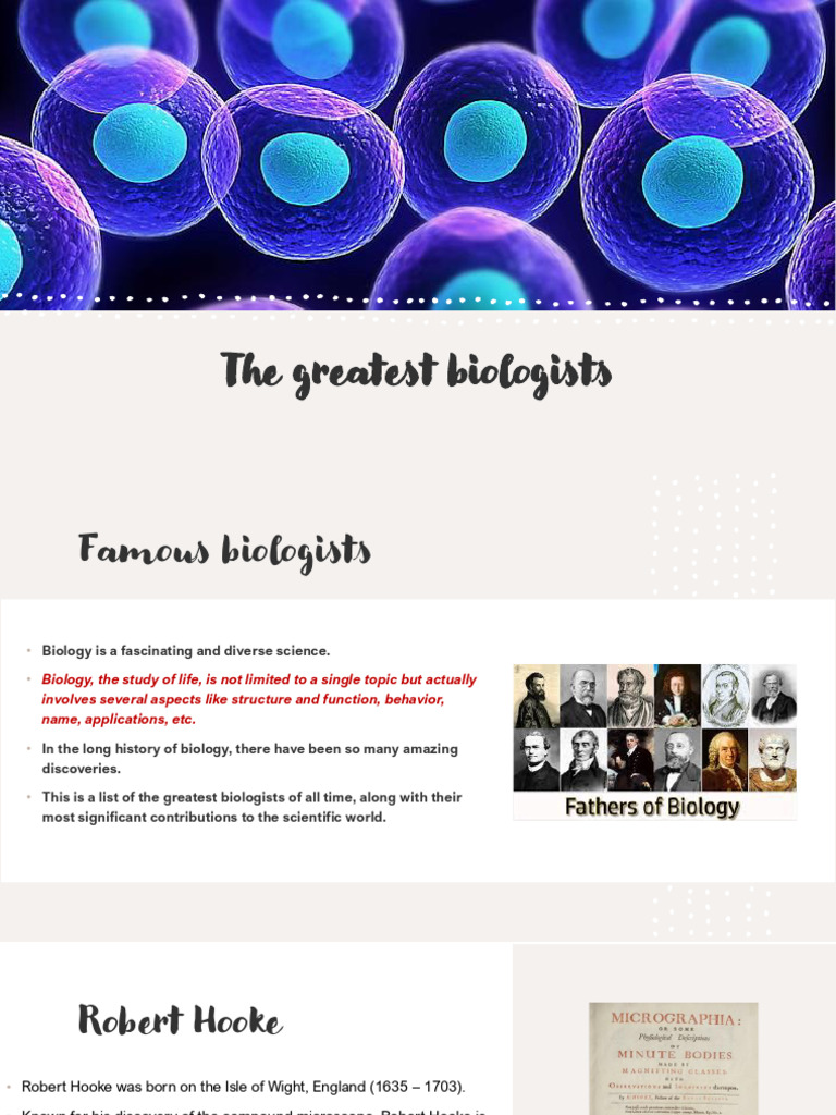 The Greatest Biologists | PDF | Louis Pasteur | Taxonomy (Biology)