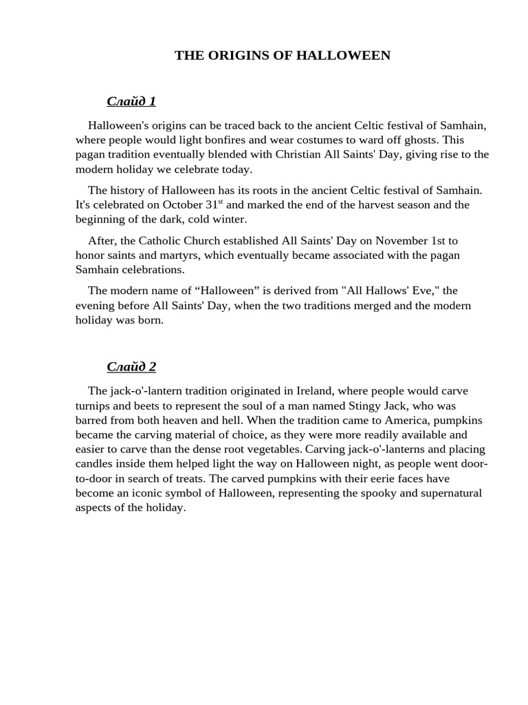 The Book Called Origins Of Halloween