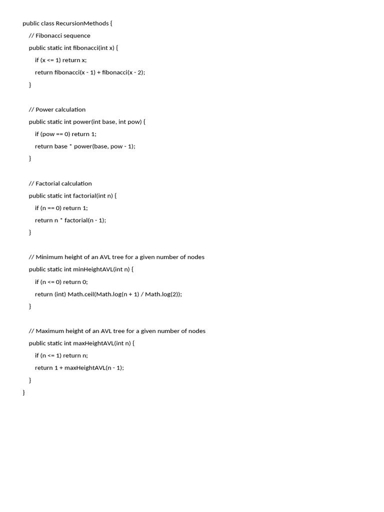 Recursive Algorithms in Java | PDF