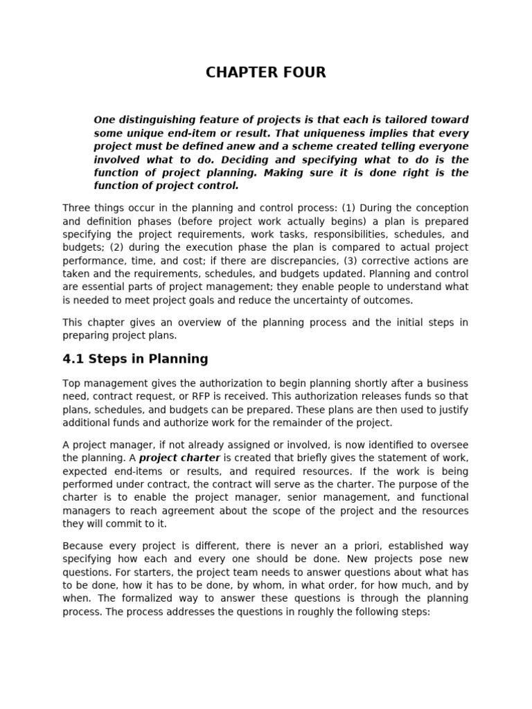Chapter 04-Project Planning | PDF | Business | Art
