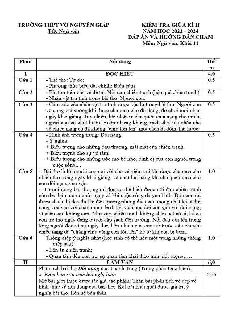 dap-an-Ngu-van-11 | PDF