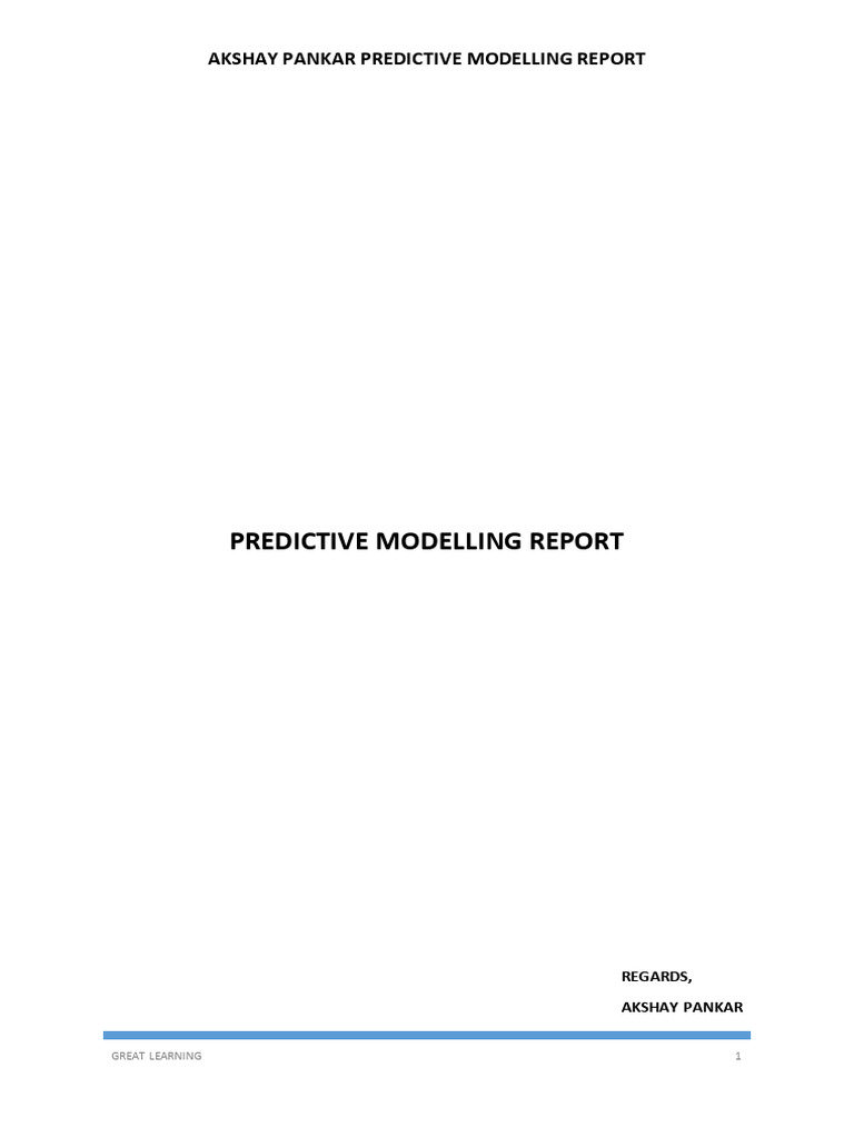 Predictive Modelling Report | PDF | Regression Analysis | Dependent And ...