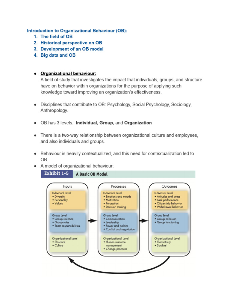 OB Chapter 1 | PDF | Organizational Behavior | Behavior