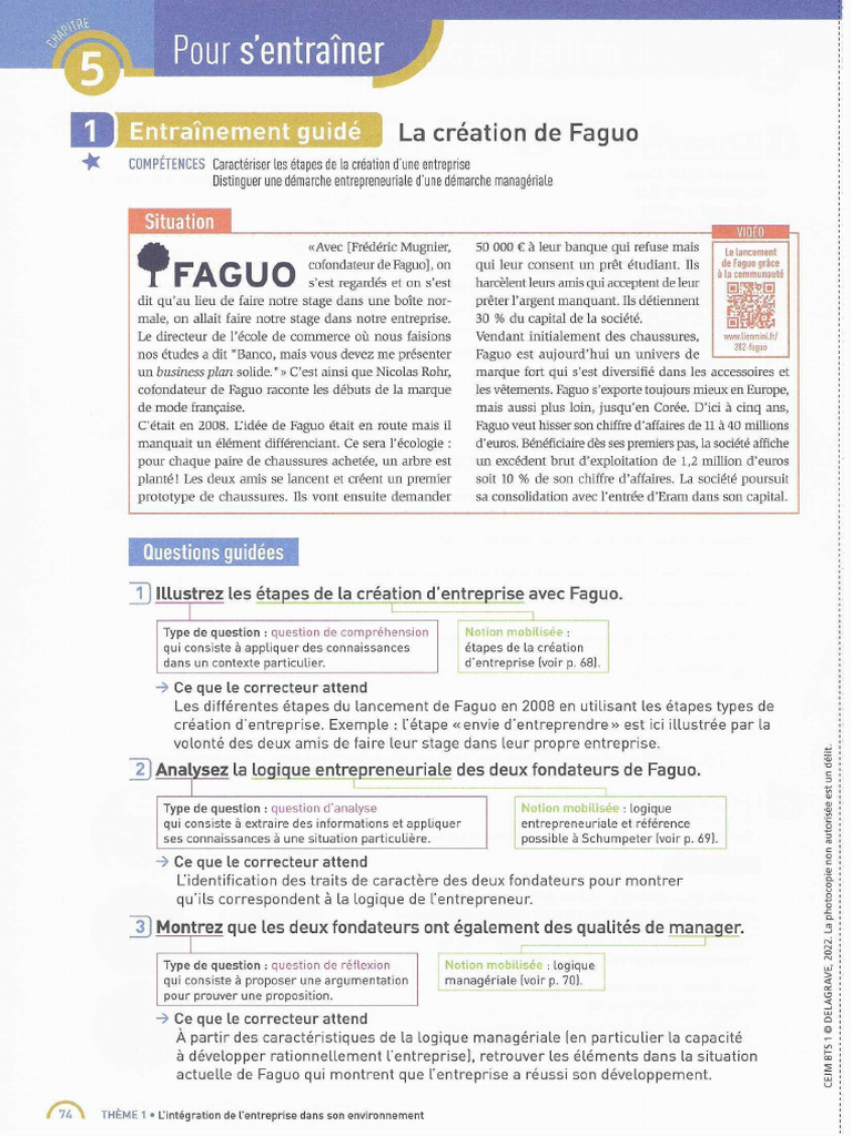 Theme 1 Chapitre 5 Entrainement Guide | PDF Theme 1 Chapitre 5 Entrainement Guide | PDF